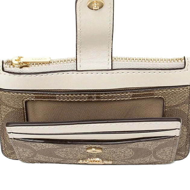 Buy Coach Attachment Card Case In Signature Canvas in Khaki/ Chalk C7398 Online in Singapore ...