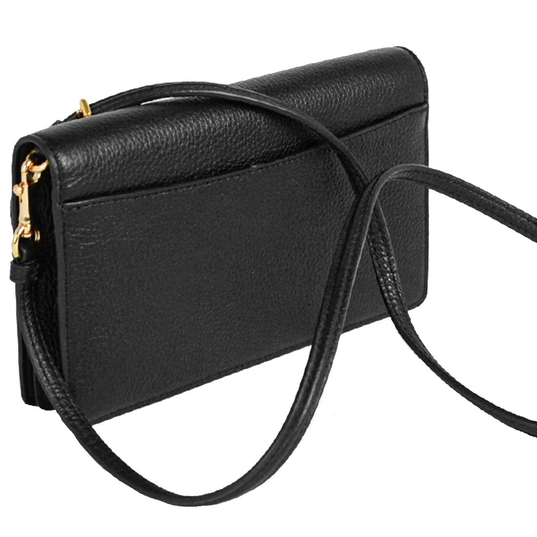 Coach Anna Foldover Clutch Crossbody Bag in Black 3037 – PinkOrchard.com