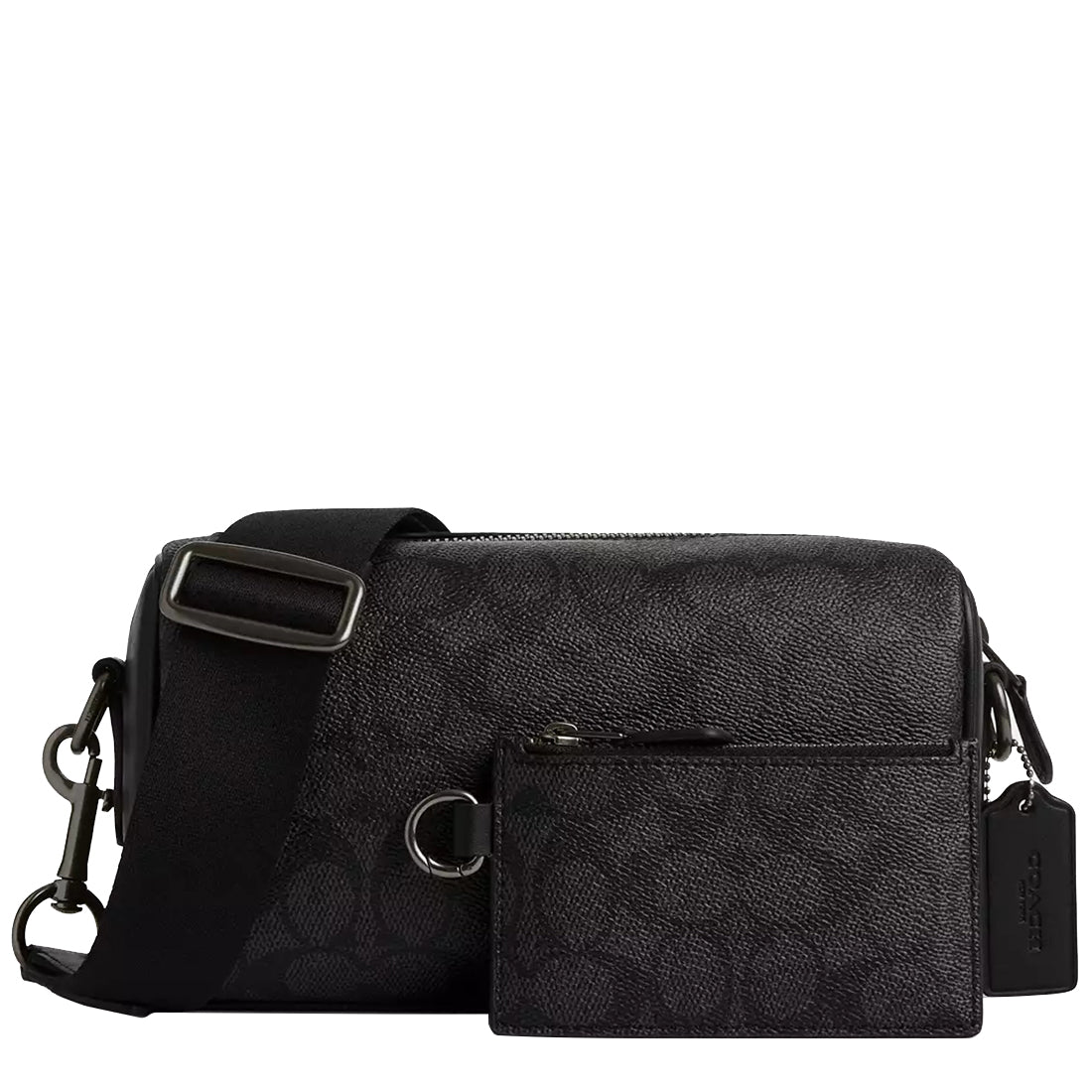Buy Coach Axel Crossbody Bag In Signature Canvas in Charcoal/ Black ...