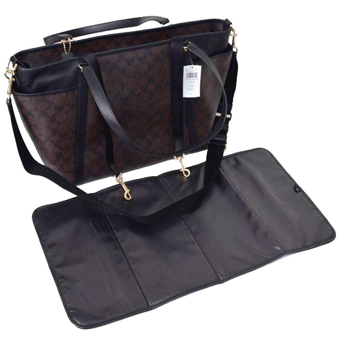 Coach Baby Bag In Signature Canvas in Brown/ Black c4071 – PinkOrchard.com