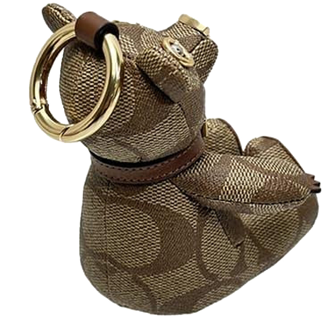 Buy Coach Bear Bag Charm In Signature Canvas in Khaki/ Saddle CI012 ...