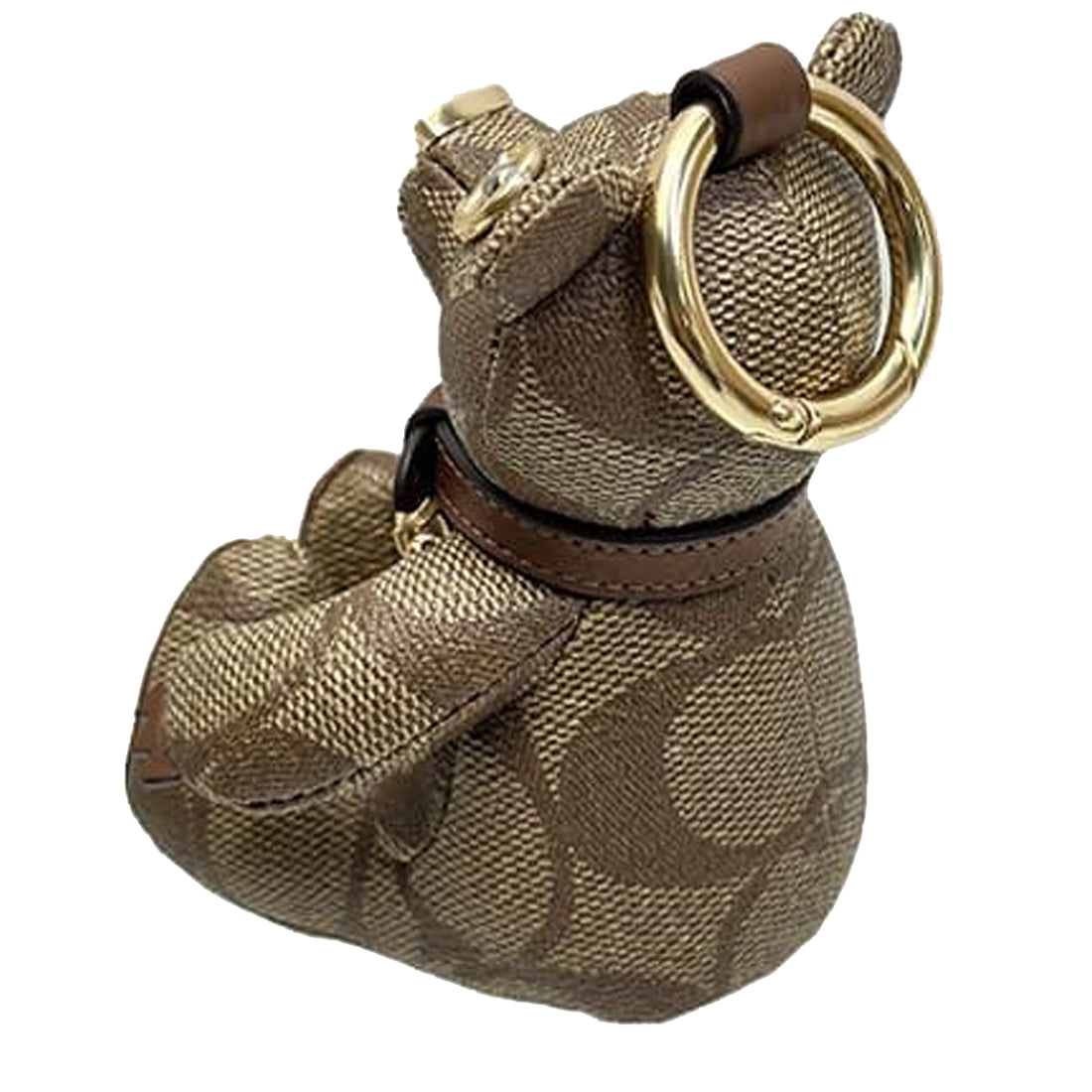 Buy Coach Bear Bag Charm In Signature Canvas in Khaki/ Saddle CI012 ...