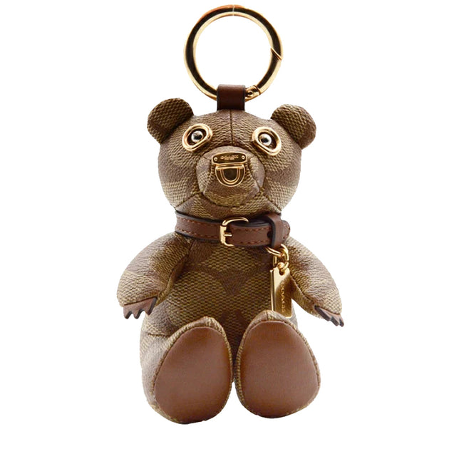 Buy Coach Bear Bag Charm In Signature Canvas in Khaki/ Saddle CI012 ...