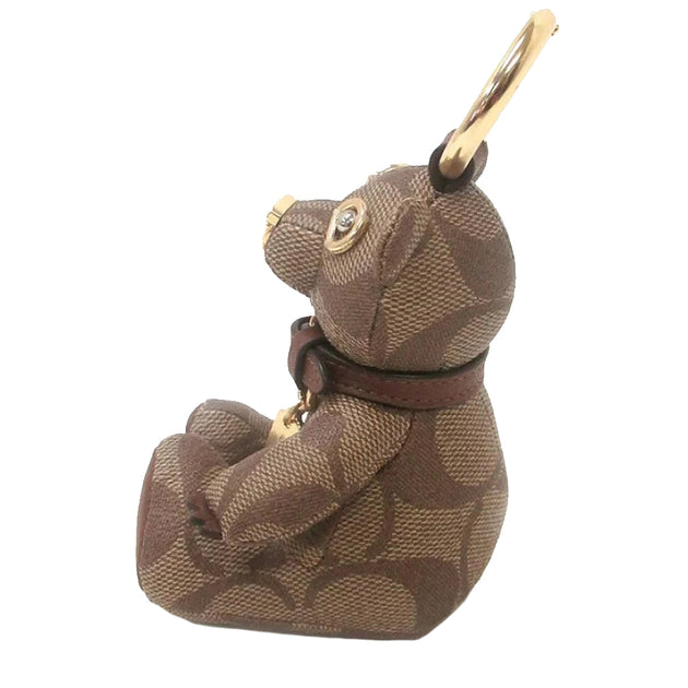 Buy Coach Bear Bag Charm In Signature Canvas in Khaki/ Saddle CI012 ...