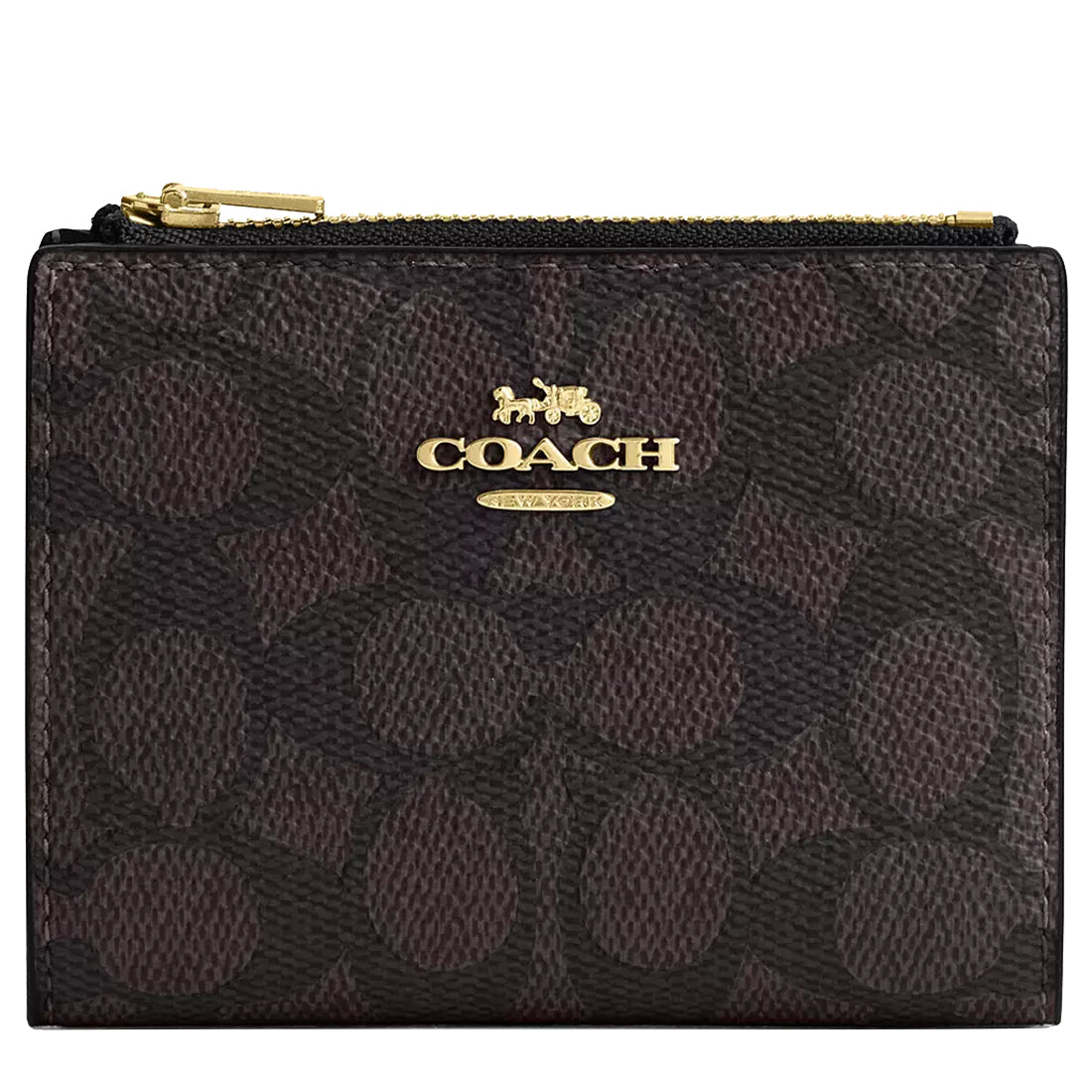 Buy Coach Bifold Wallet In Signature Canvas in Walnut/ Black CW803 ...