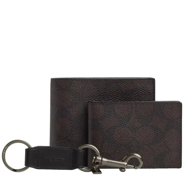 Buy Coach Boxed 3 In 1 Wallet Gift Set In Signature Canvas in Walnut ...