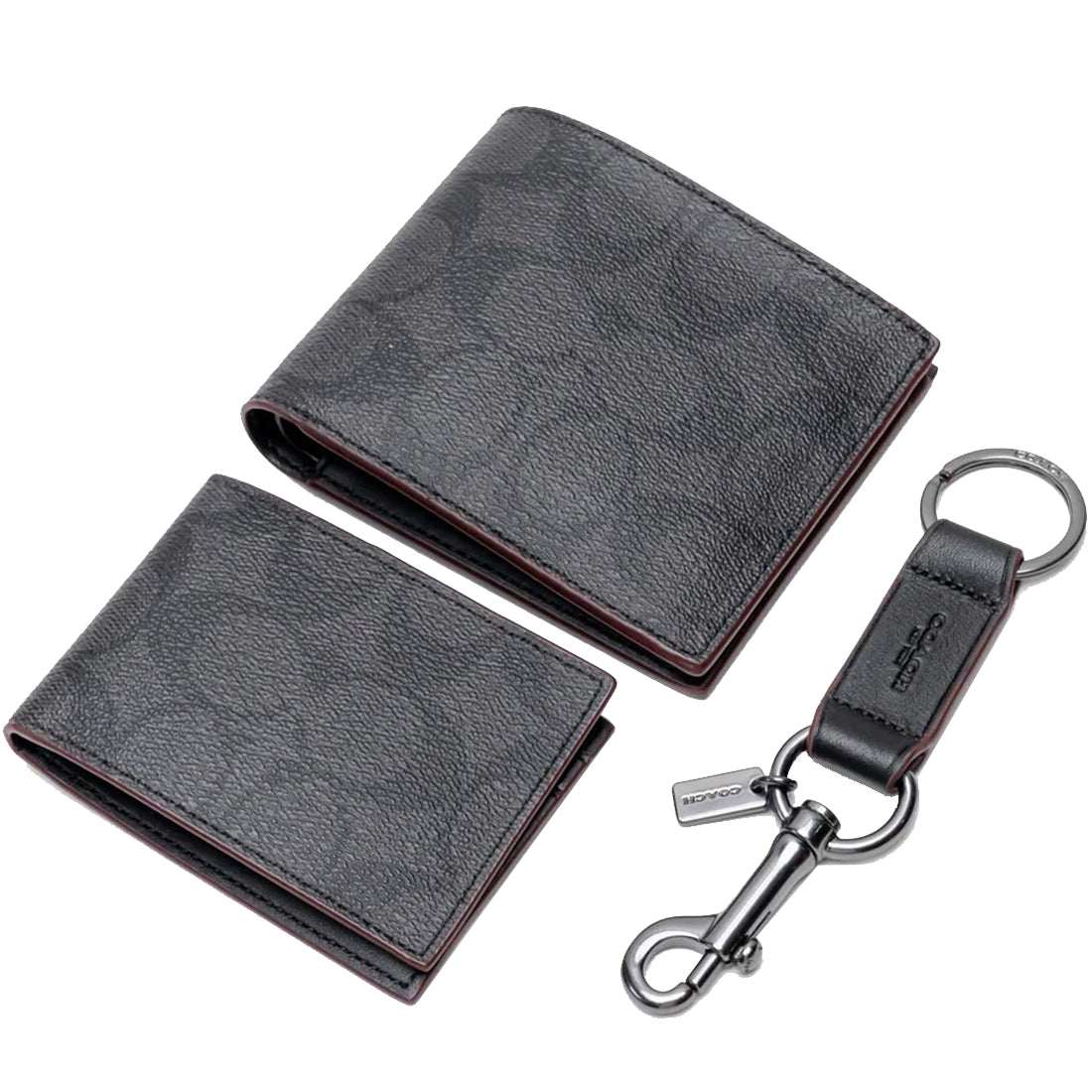 Buy Coach Boxed 3 In 1 Wallet Gift Set In Signature Canvas In Black ...