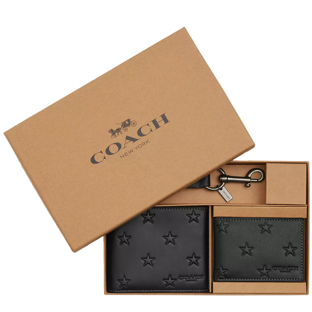 Buy Coach Boxed 3 In 1 Wallet Gift Set With Star Print in Black CW350 ...