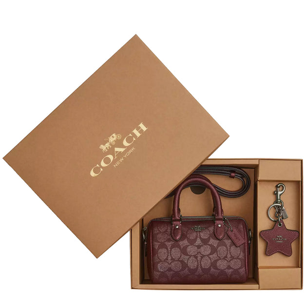 Buy Coach Boxed Mini Rowan Crossbody Bag And Mirror Bag Charm Set In ...