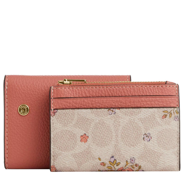 Buy Coach Card Holder Wallet In Signature Canvas With Floral Print in ...