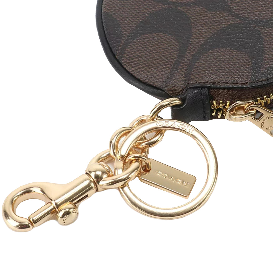 Buy Coach Circular Coin Pouch In Signature Canvas in Brown/ Black CG762 ...