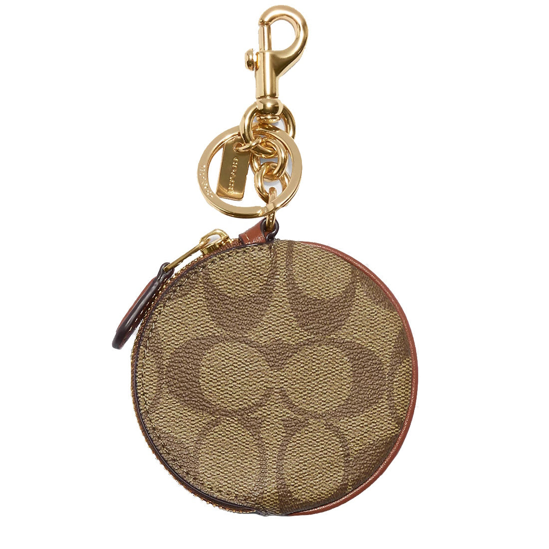 Buy Coach Circular Coin Pouch In Signature Canvas in Khaki CG762 Online ...