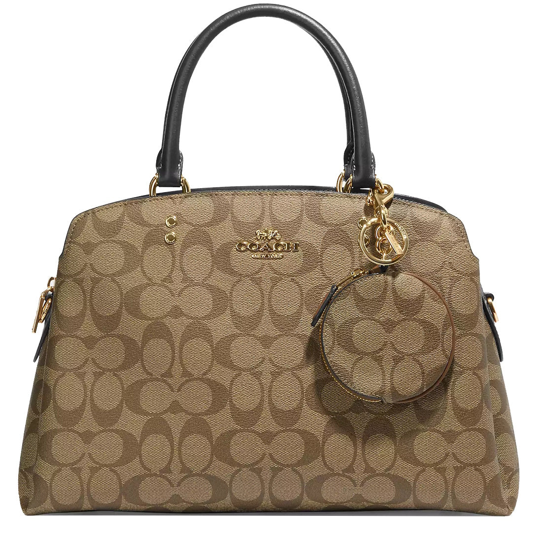 Buy Coach Circular Coin Pouch In Signature Canvas in Khaki CG762 Online ...