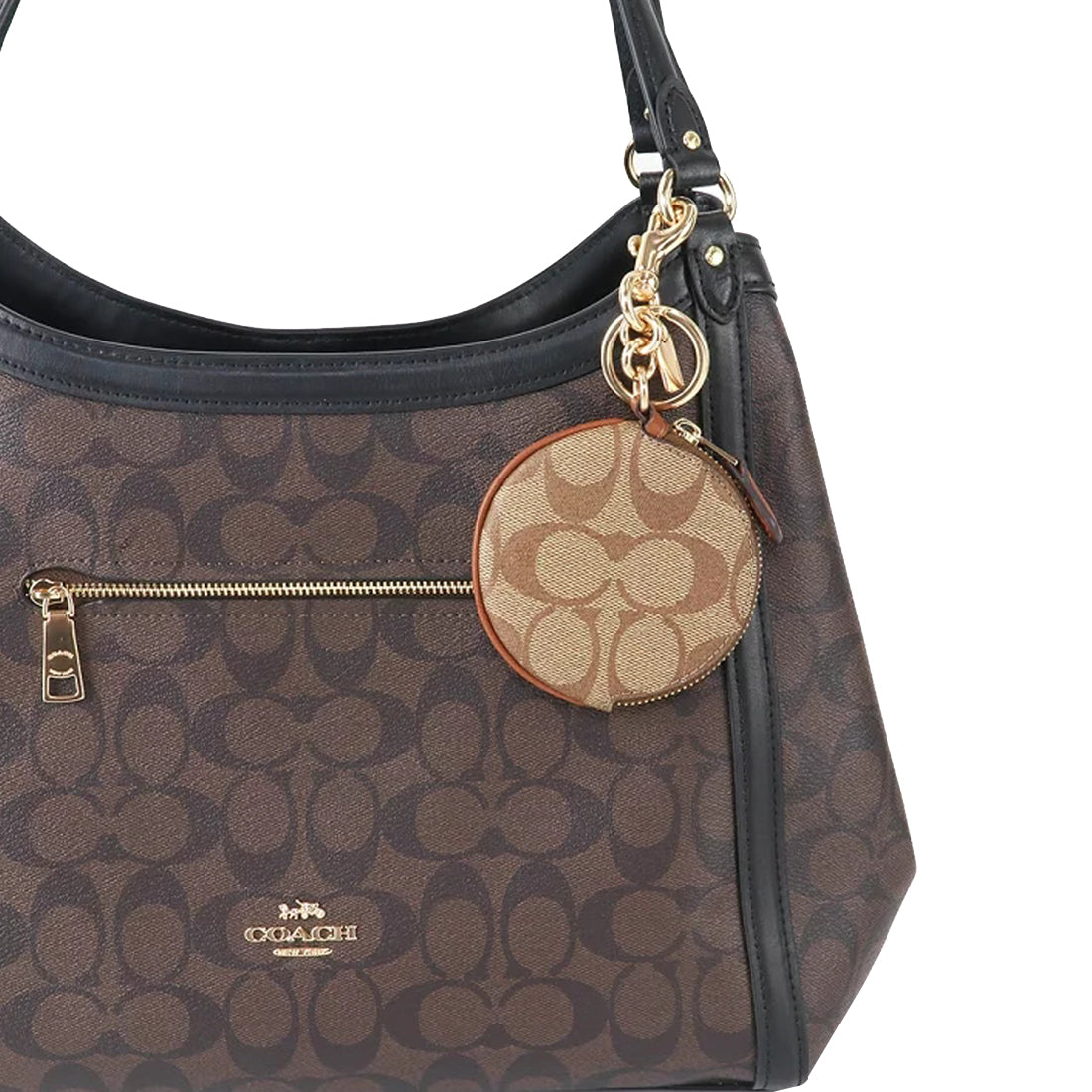 Buy Coach Circular Coin Pouch In Signature Canvas in Khaki CG762 Online ...