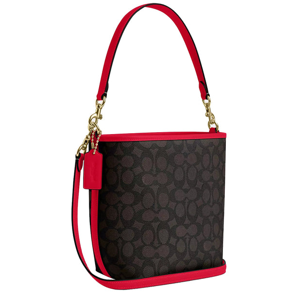 Buy Coach City Bucket Bag In Signature Canvas in Walnut/ Bold Red CT800 ...