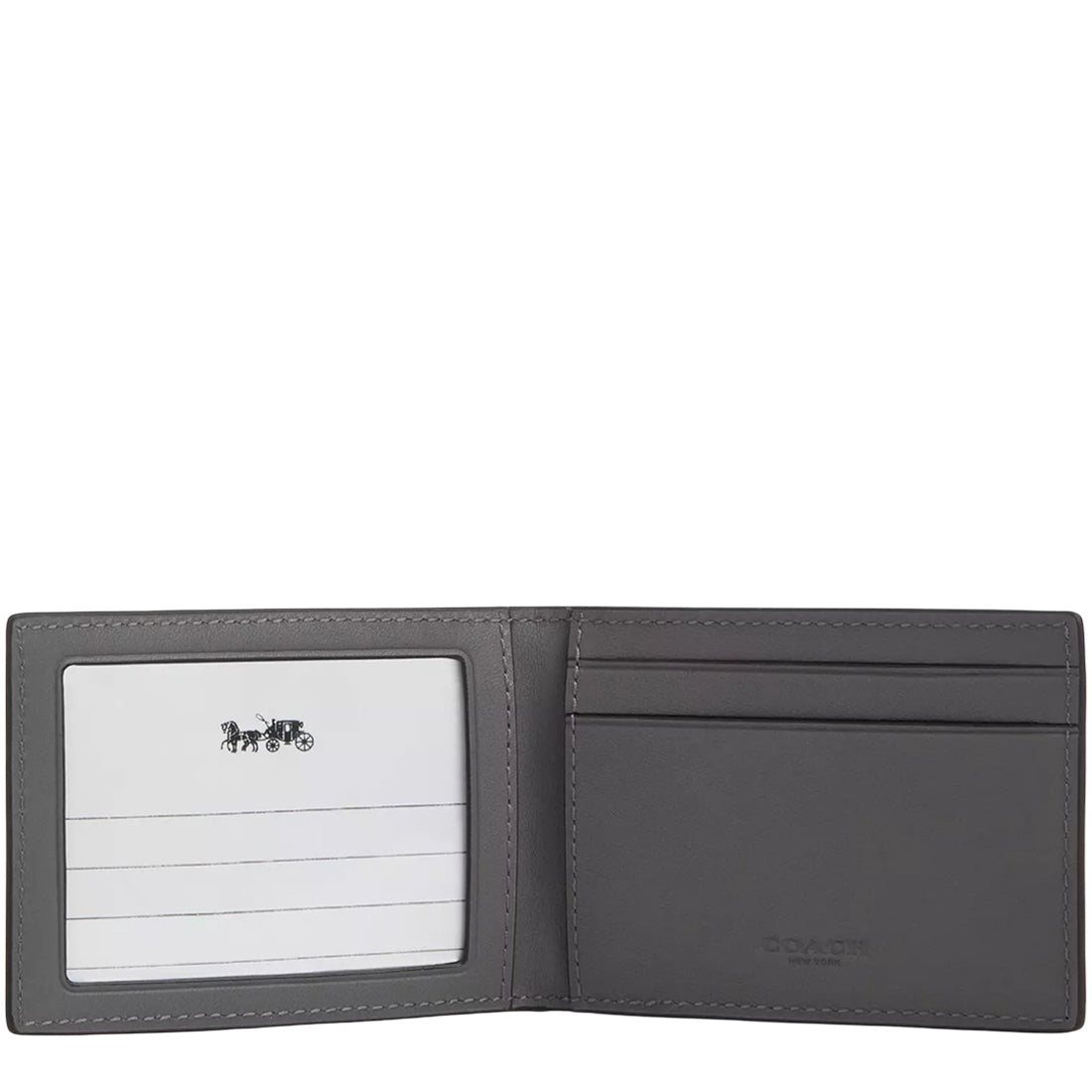 Coach Compact Billfold Wallet In Signature Leather - Charcoal CAK34 ...