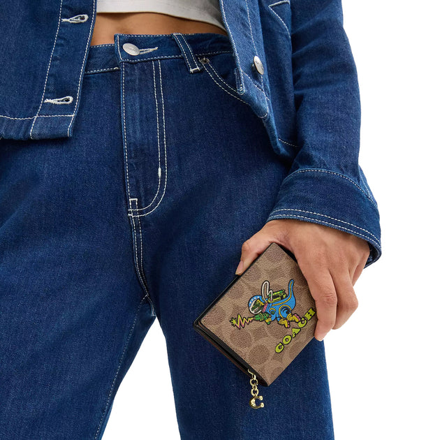 Buy Coach Cosmic Coach Snap Wallet In Signature Canvas With Rexy Print ...