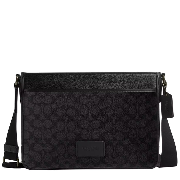Buy Coach District Crossbody Bag In Signature Canvas in Charcoal/ Black ...