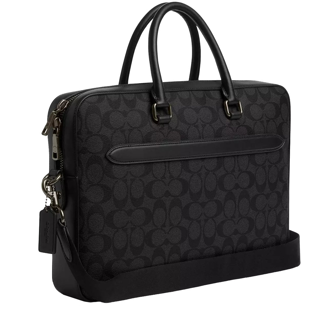 Buy Coach Ethan Slim Brief Bag In Signature Canvas in Black/ Black ...