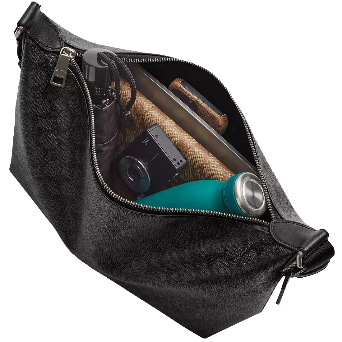 Buy Coach Finn Crossbody Bag In Signature Canvas in Charcoal/ Black ...