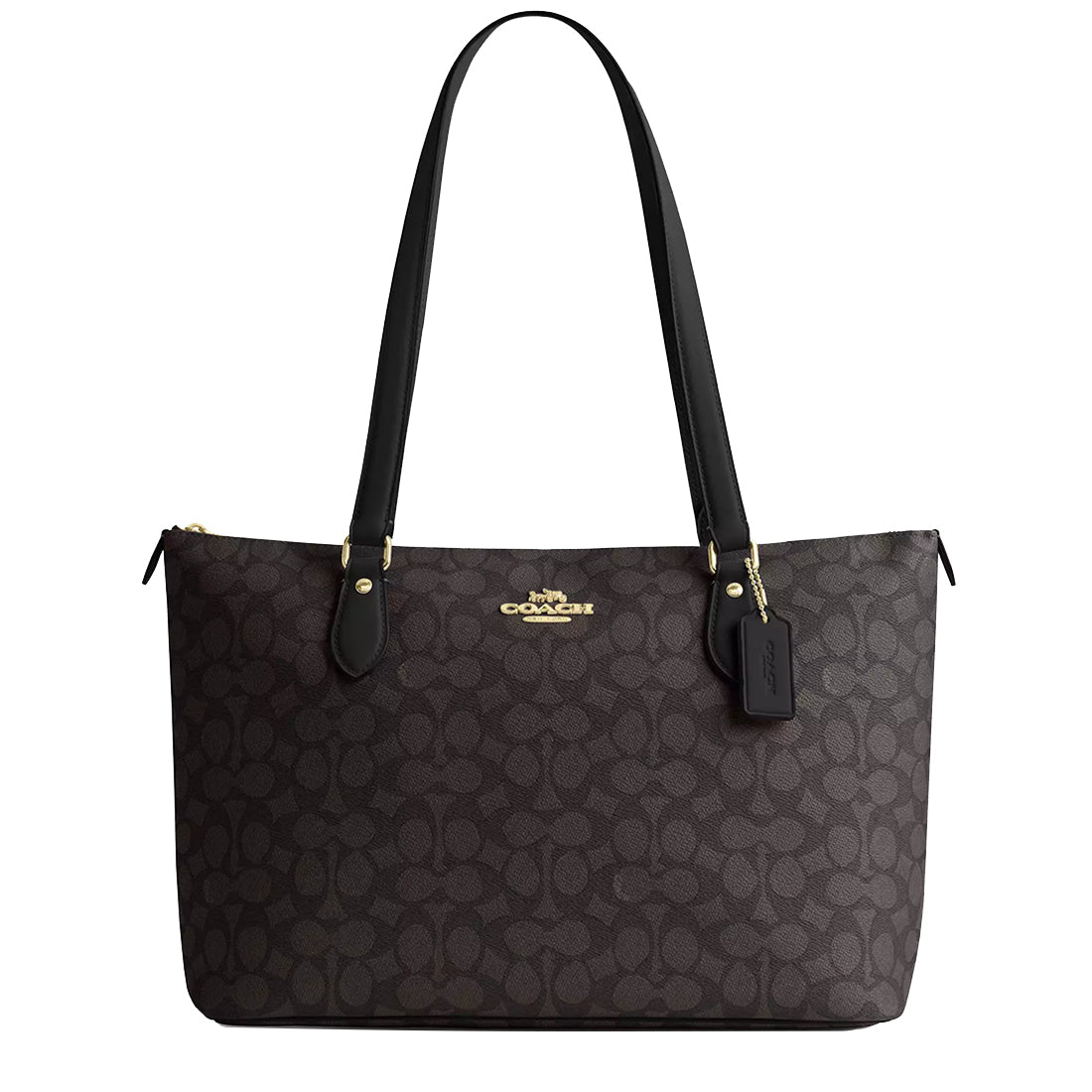 Buy Coach Gallery Tote Bag In Signature Canvas in Walnut/ Black CW381 ...
