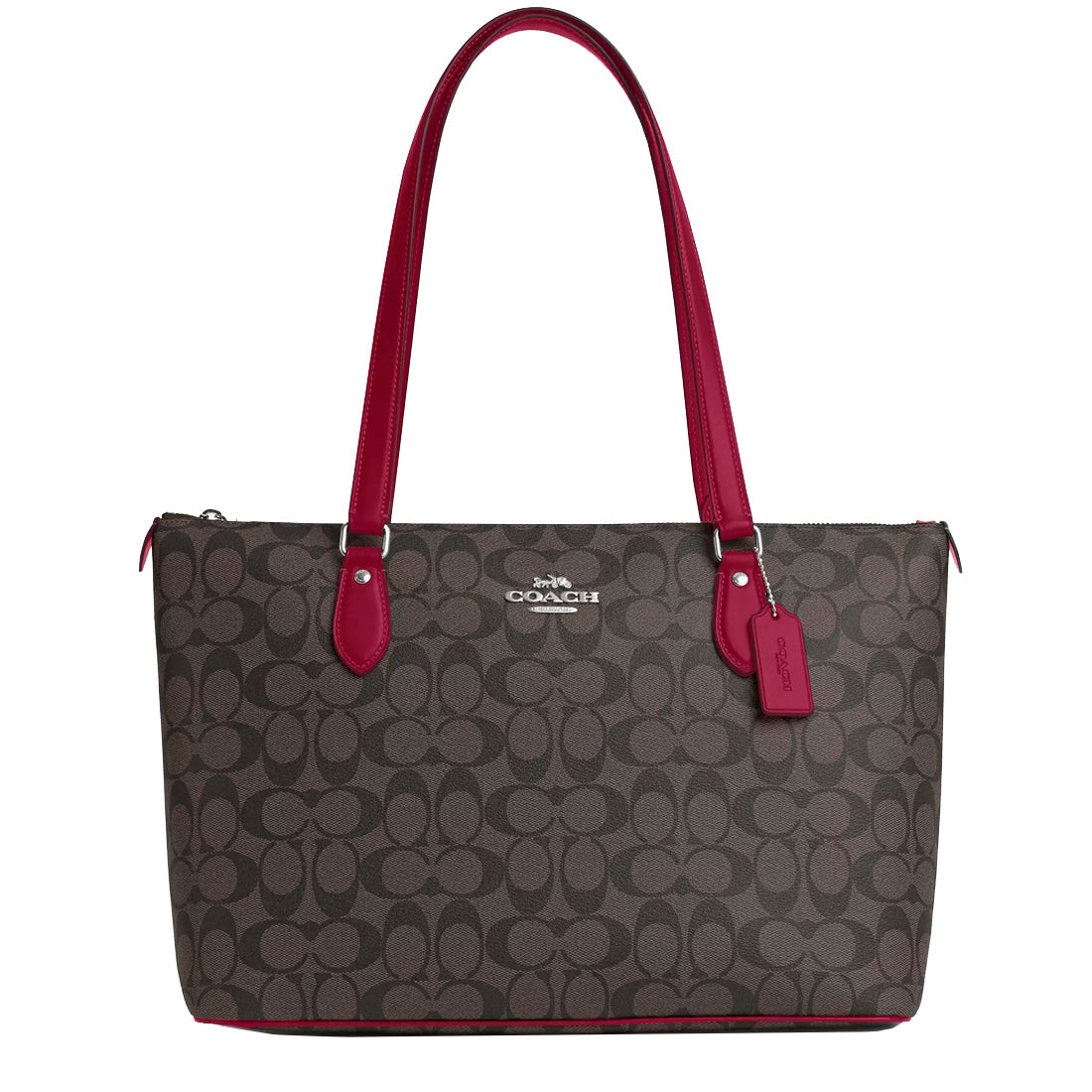 Buy Coach Gallery Tote Bag In Signature Canvas in Brown/ Bright Violet ...