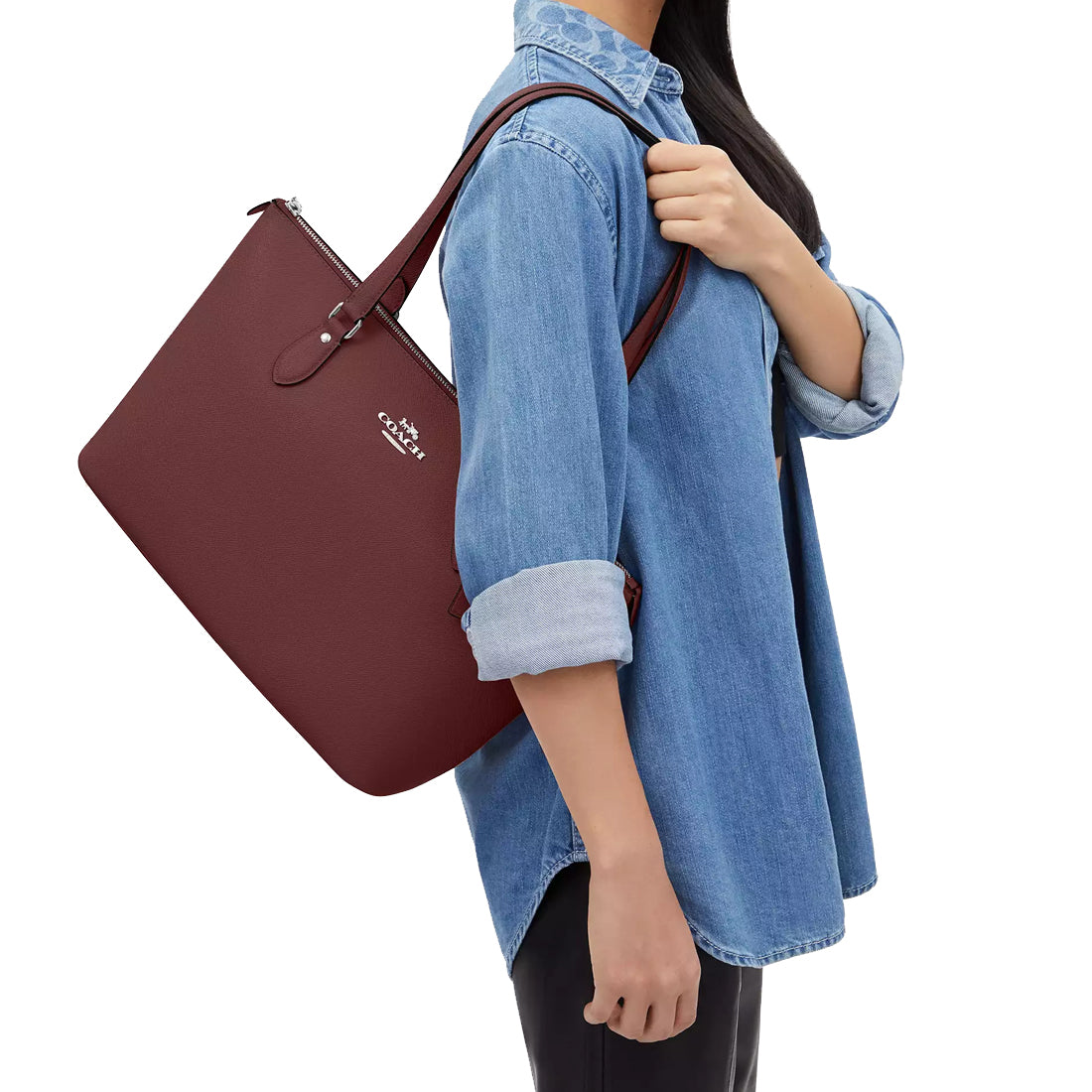 Buy Coach Gallery Tote Bag in Wine CV402 Online in Singapore ...