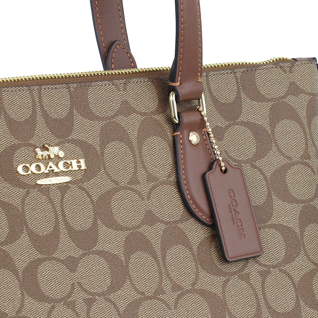 Coach Gallery Tote Bag In Signature Canvas in Khaki/ Saddle 2 CH504 ...