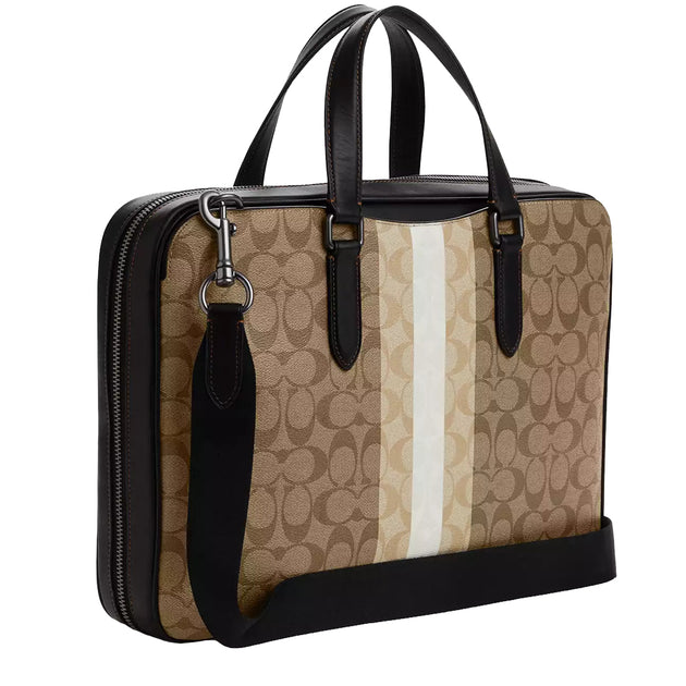 Buy Coach Graham Slim Brief Bag In Blocked Signature Canvas With ...