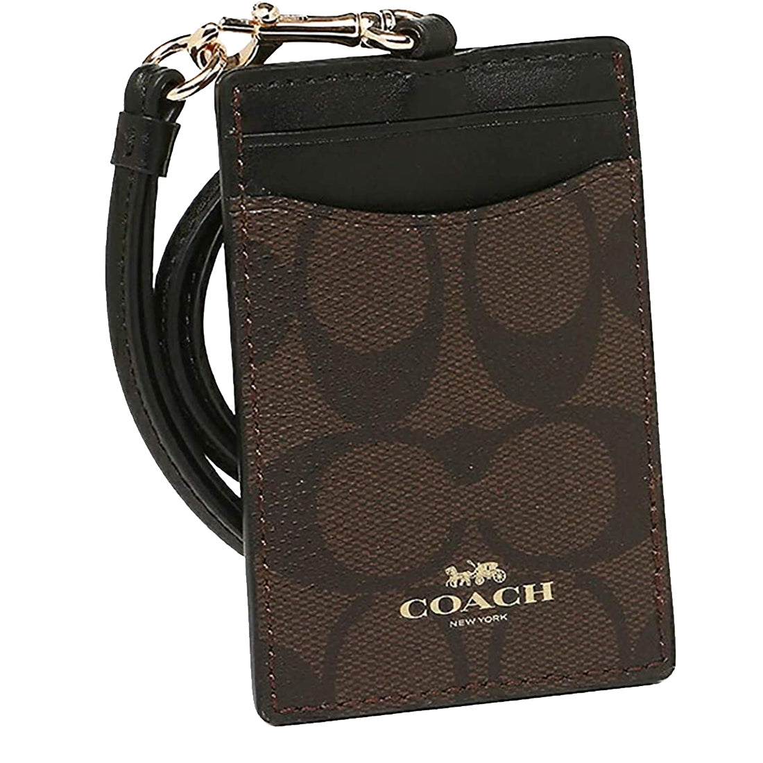 Buy Coach Id Lanyard In Signature Canvas in Brown/ Black 63274 Online ...