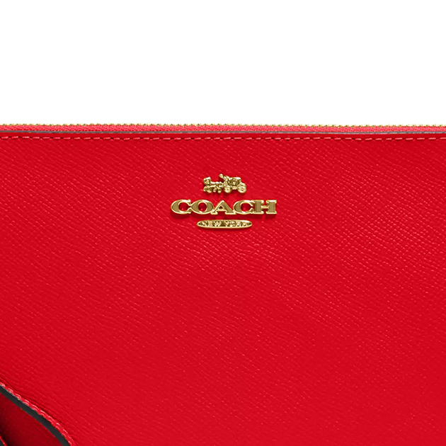 Buy Coach Large Corner Zip Wristlet in Electric Red 3888 Online in ...