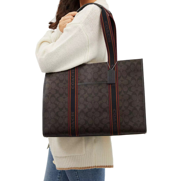Buy Coach Large Smith Tote Bag In Signature Canvas in Brown Multi CM865 ...