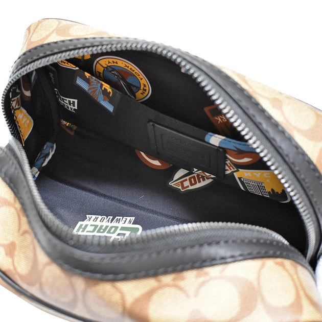 Buy Coach Large Travel Kit In Signature Canvas in Tan Black 2706 Online ...