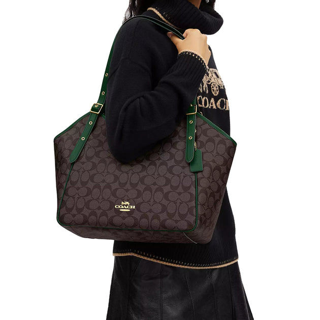 Buy Coach Meadow Shoulder Bag In Signature Canvas in Brown/ Dark Pine ...