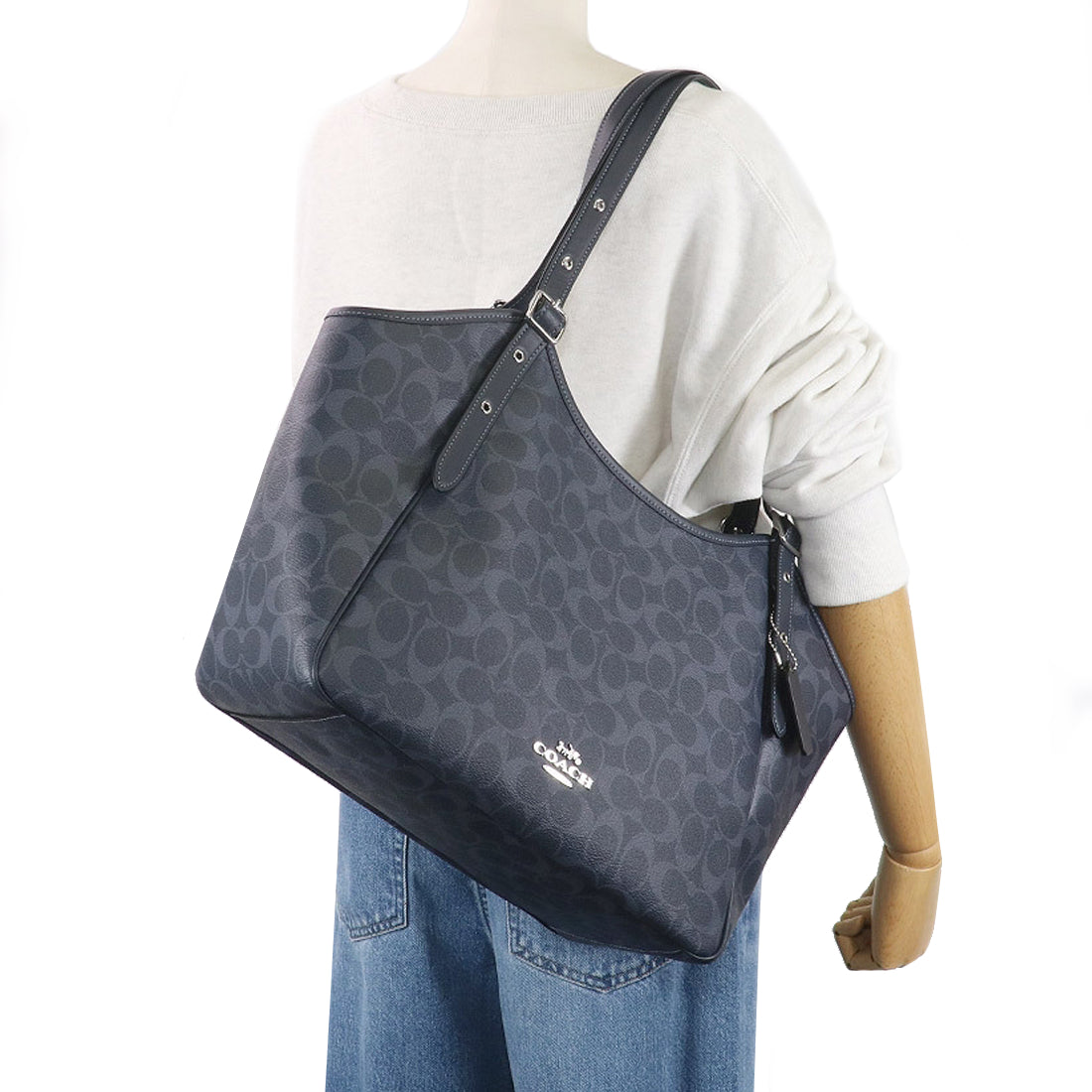 Buy Coach Meadow Shoulder Bag In Signature Canvas in Denim/ Midnight ...