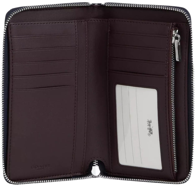 Buy Coach Medium Id Zip Wallet In Signature Canvas in Denim/ Midnight ...