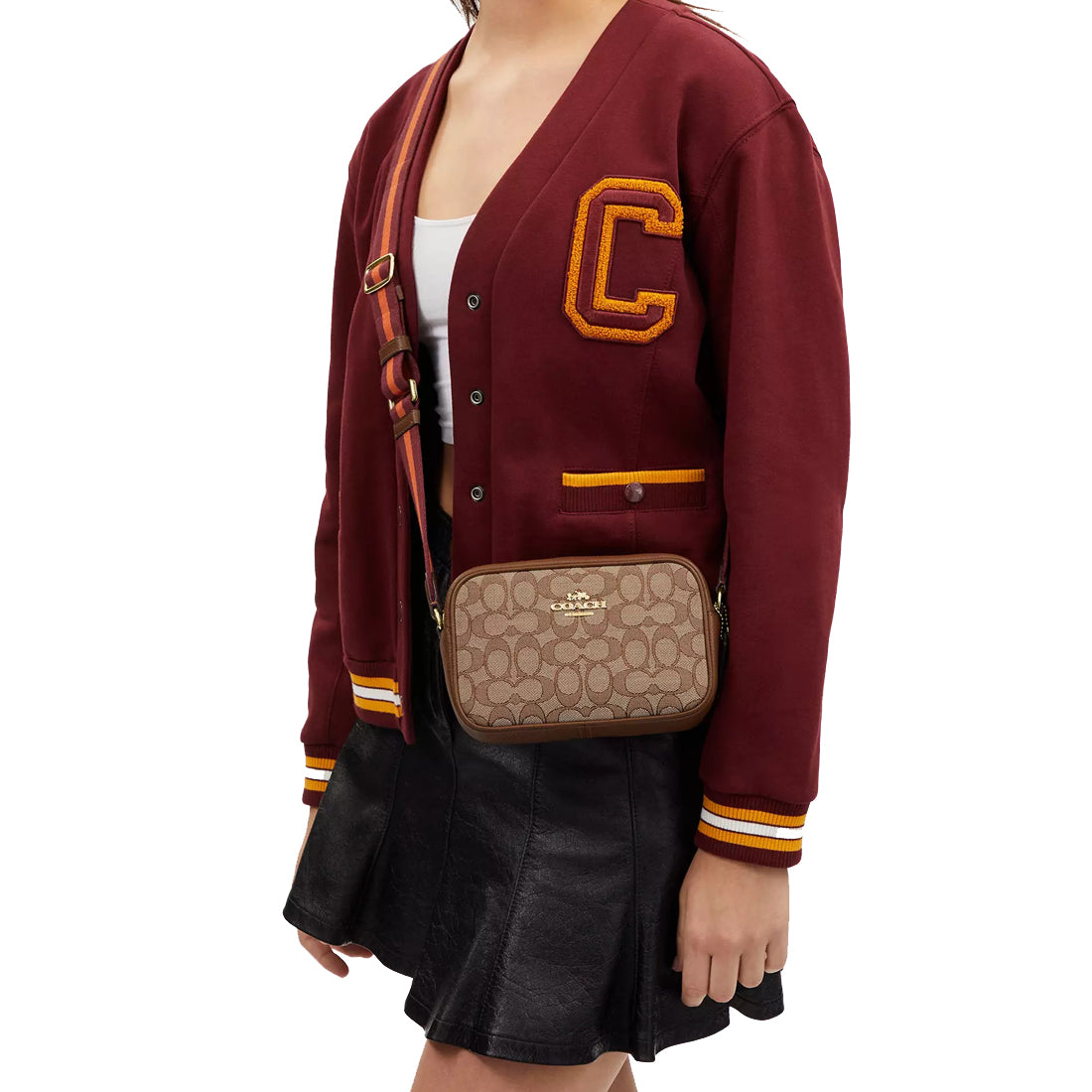 Buy Coach Mini Jamie Camera Bag In Signature Jacquard in Khaki/ Saddle ...