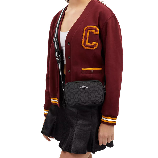 Buy Coach Mini Jamie Camera Bag In Signature Jacquard in Smoke/ Black ...