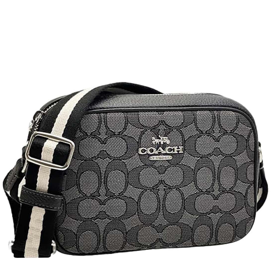 Buy Coach Mini Jamie Camera Bag In Signature Jacquard in Smoke/ Black ...
