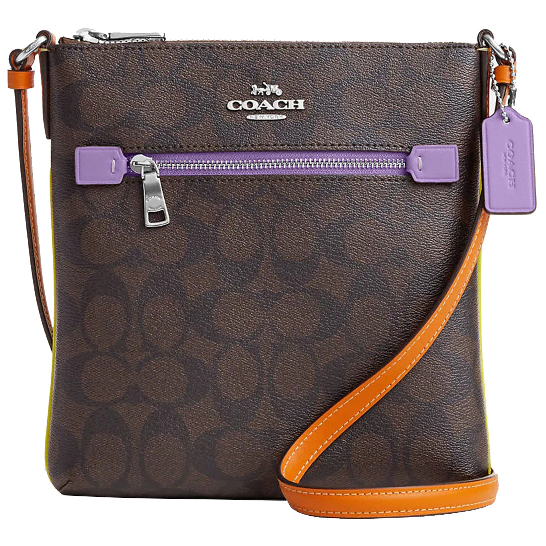 Buy Coach Mini Rowan File Bag In Colorblock Signature Canvas in Brown ...