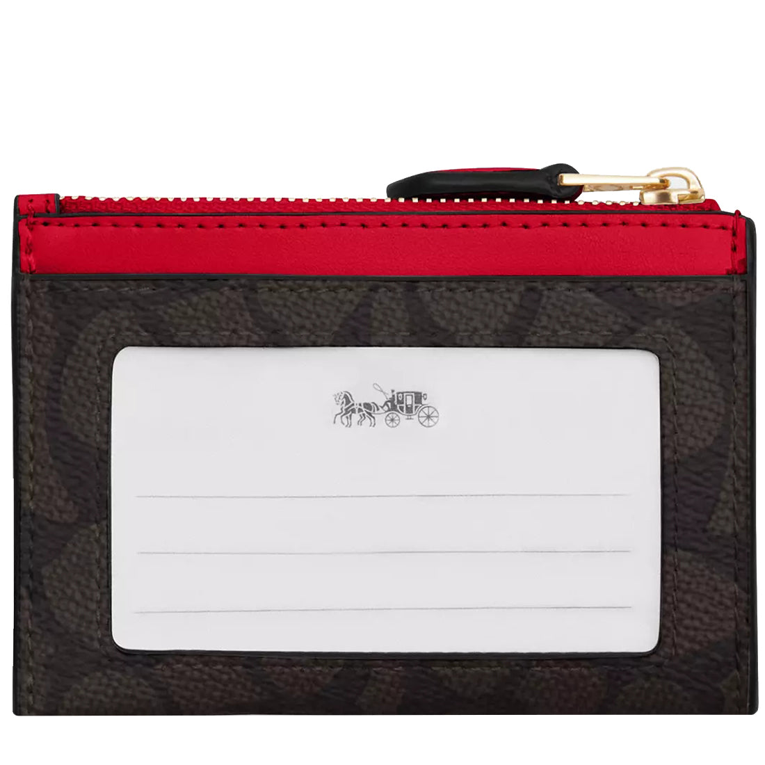 Buy Coach Mini Skinny Id Case In Signature Canvas in Walnut/ Bold Red ...