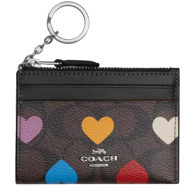 Buy Coach Mini Skinny Id Case In Signature Canvas With Heart Print in ...