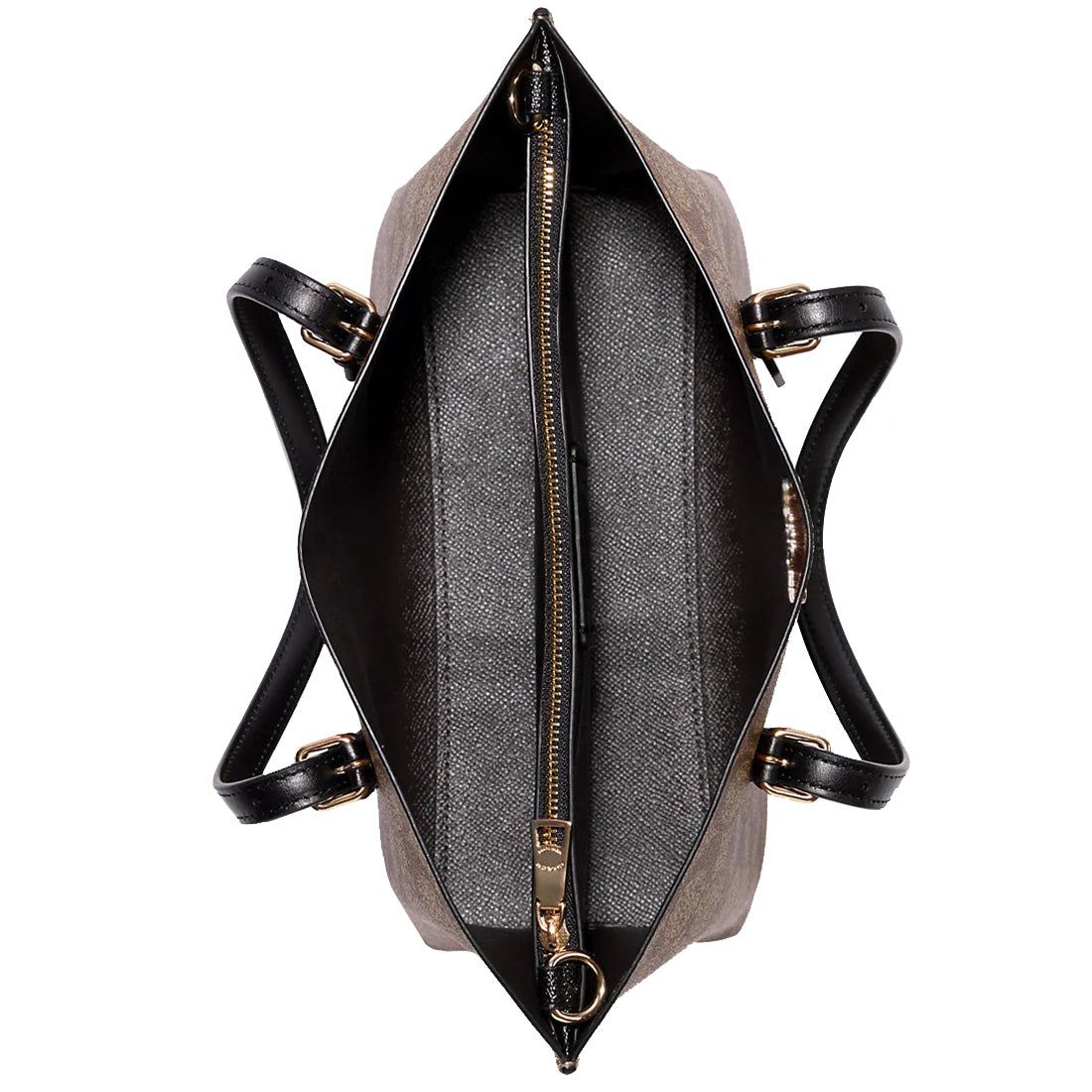 Coach Mollie Tote Bag 25 In Signature Canvas in Khaki/ Black C4250 ...