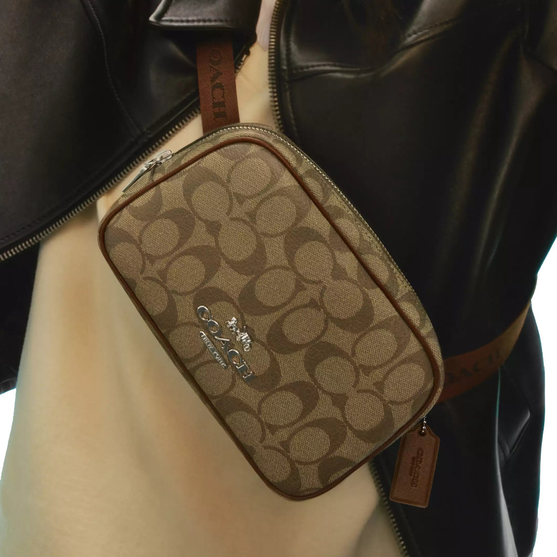 Buy Coach Pace Belt Bag In Signature Canvas in Khaki/ Saddle CR137 ...