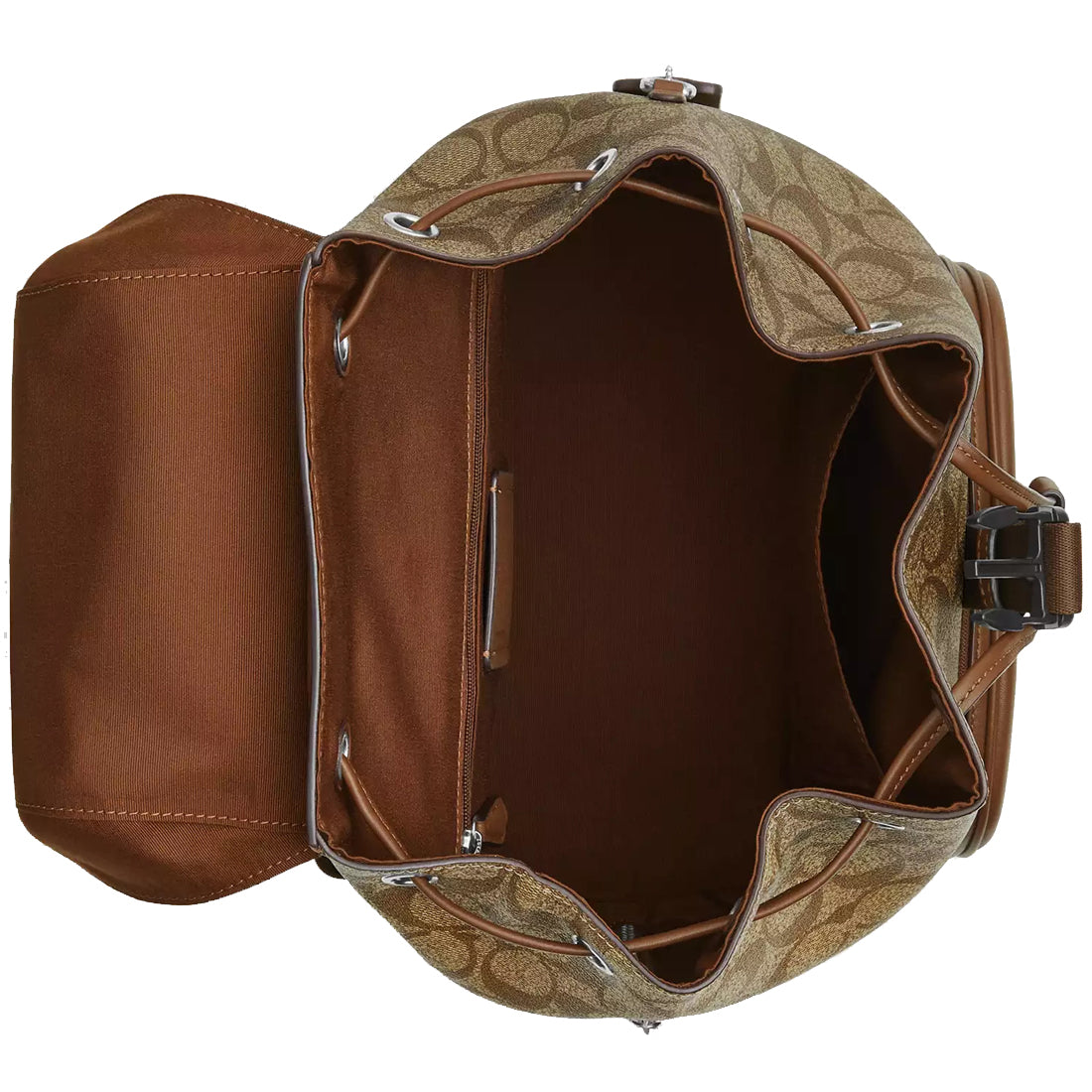 Buy Coach Pace Large Backpack Bag In Signature Canvas Khaki/ Saddle ...