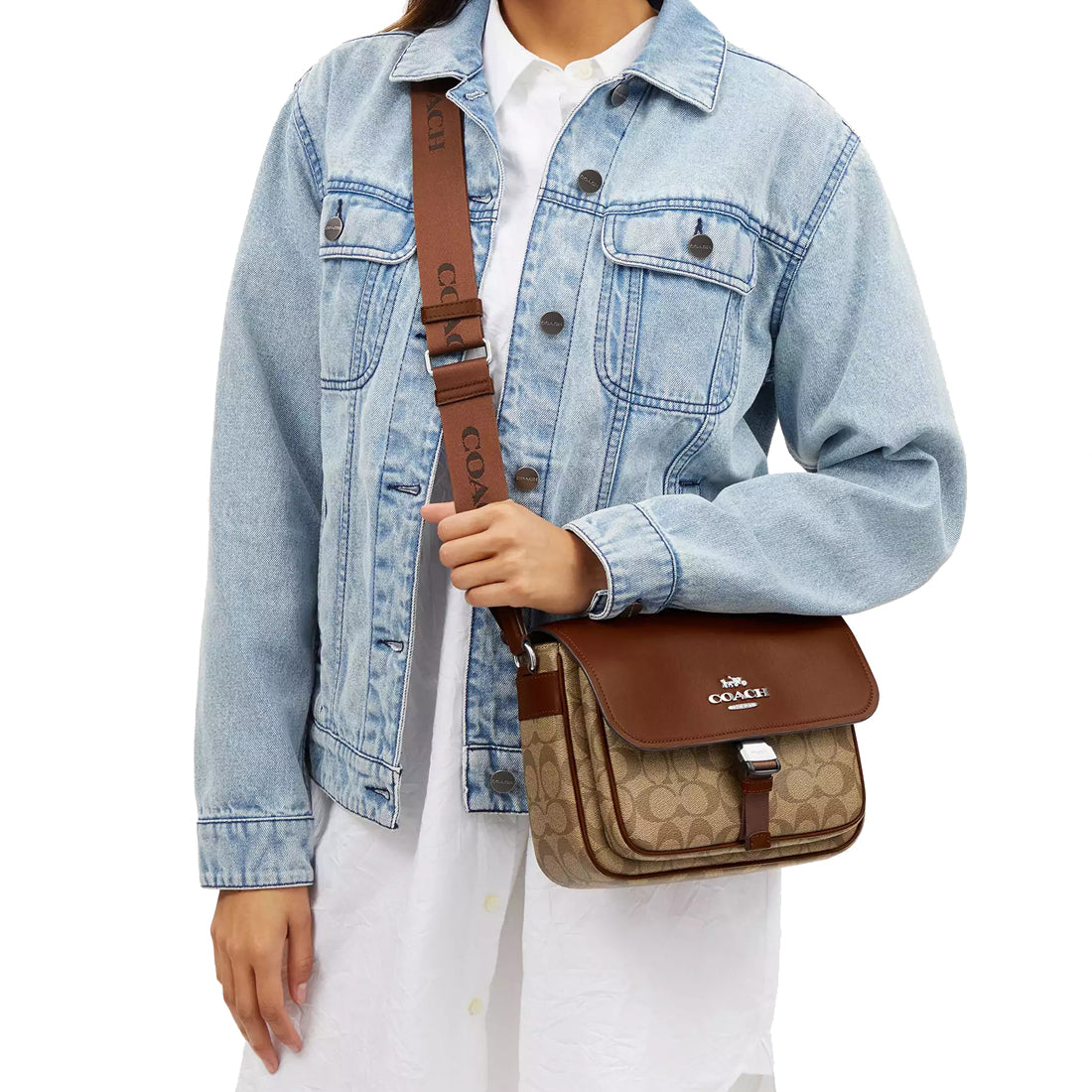 Buy Coach Pace Messenger Bag In Signature Canvas in Khaki/ Saddle CR131 ...