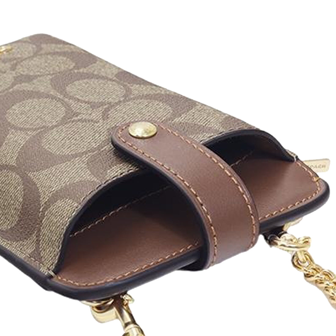 Buy Coach Phone Crossbody Bag In Signature Canvas in Khaki/ Saddle ...
