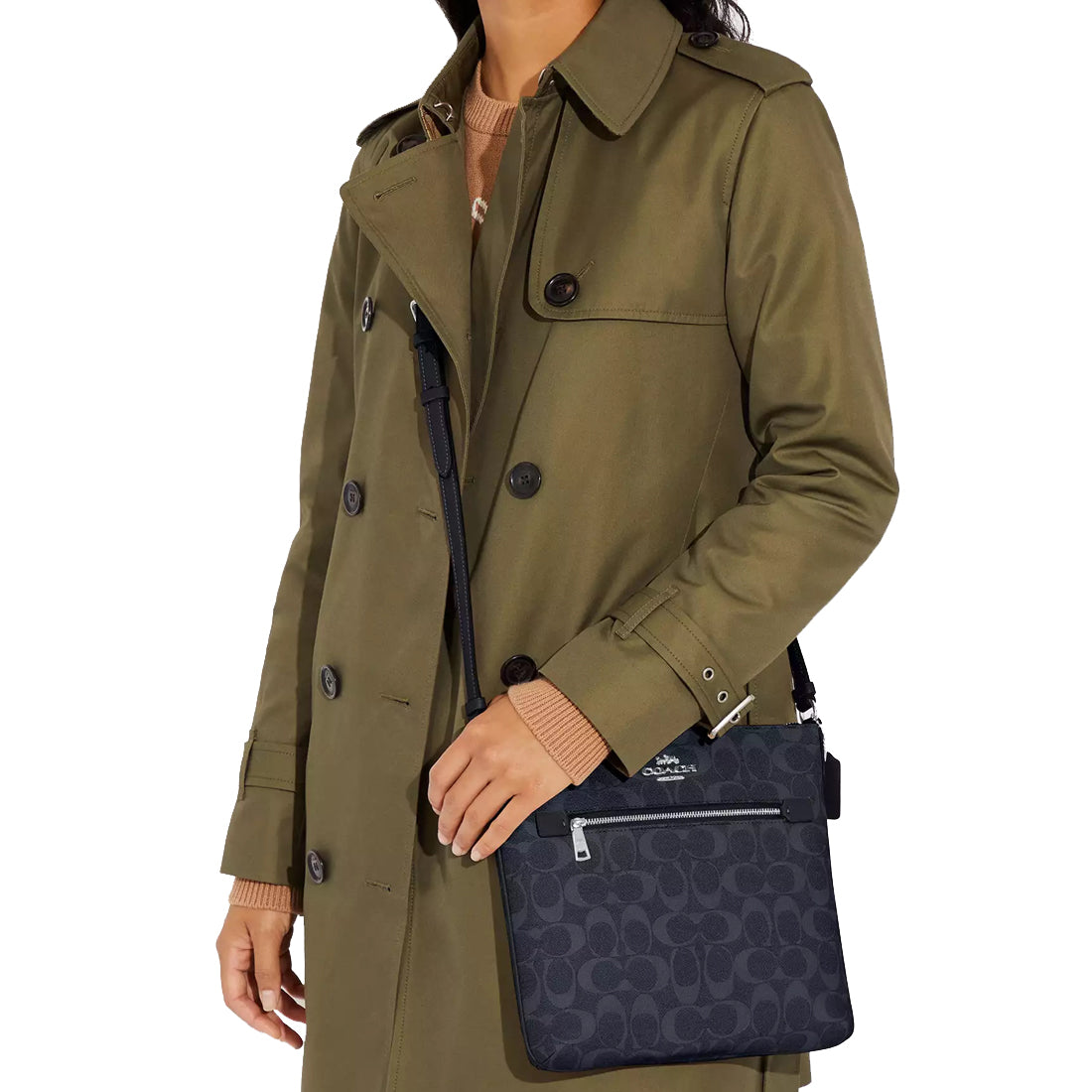 Buy Coach Rowan File Bag In Signature Canvas in Denim/ Midnight Navy ...