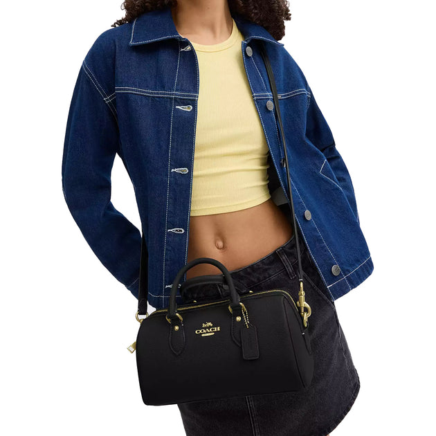 Buy Coach Rowan Long Satchel Bag in Black CV964 Online in Singapore ...