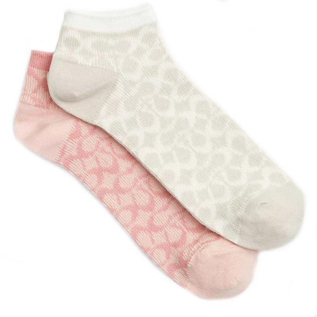 Buy Coach Signature Ankle Socks in Blossom/ Chalk CH395 Online in ...
